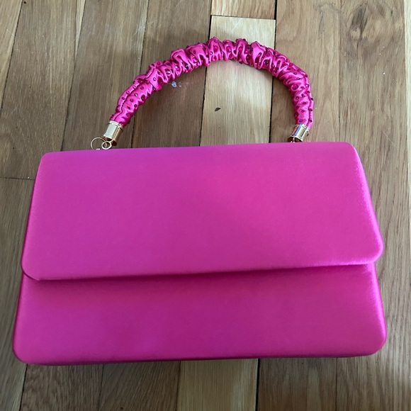 Bags | Used Pink Purse With Gold Colored Detachable Long Strap And ...